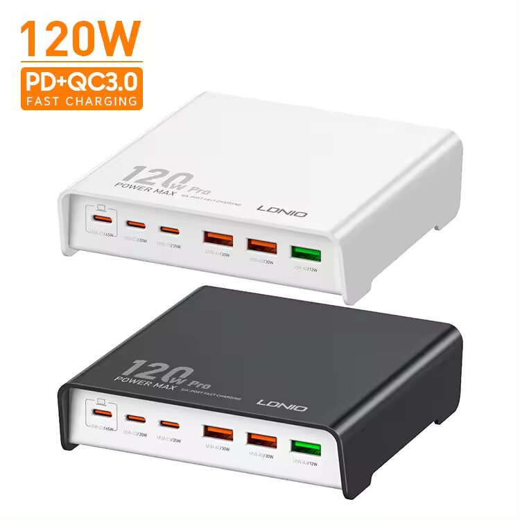 LDNIO Q605 120W Desktop Charger | White PC, ABS in Pakistan | Ldnio