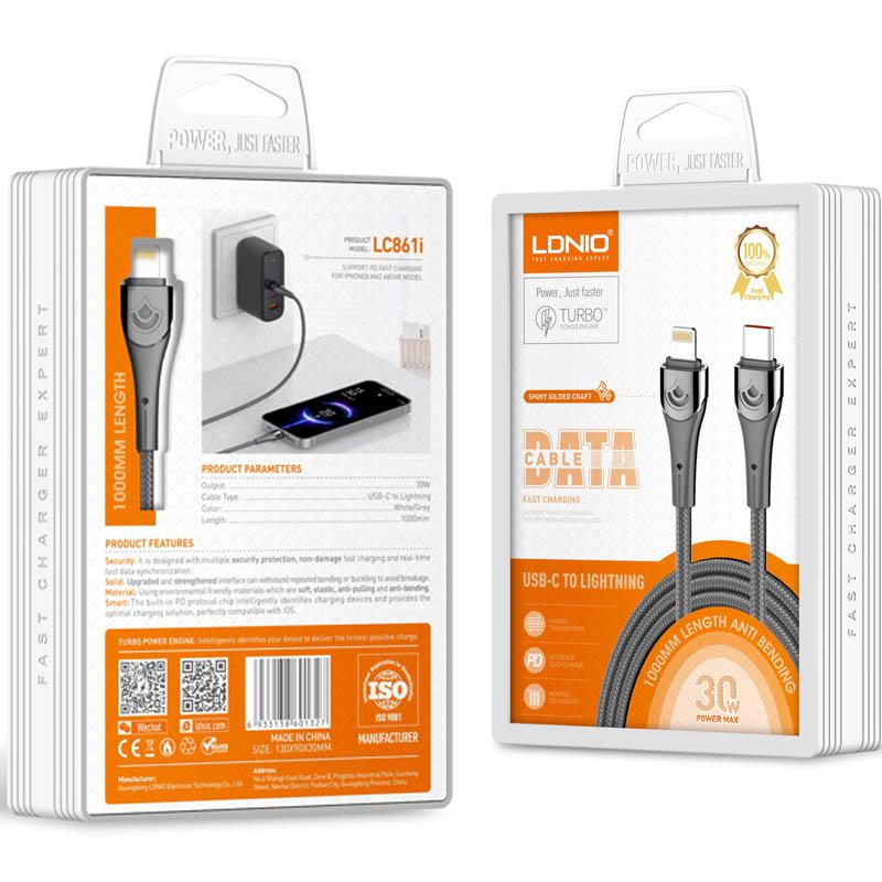 LDNIO LC861i USB-C To iPhone Fast Charging Cable 30W 1M in Pakistan | Ldnio