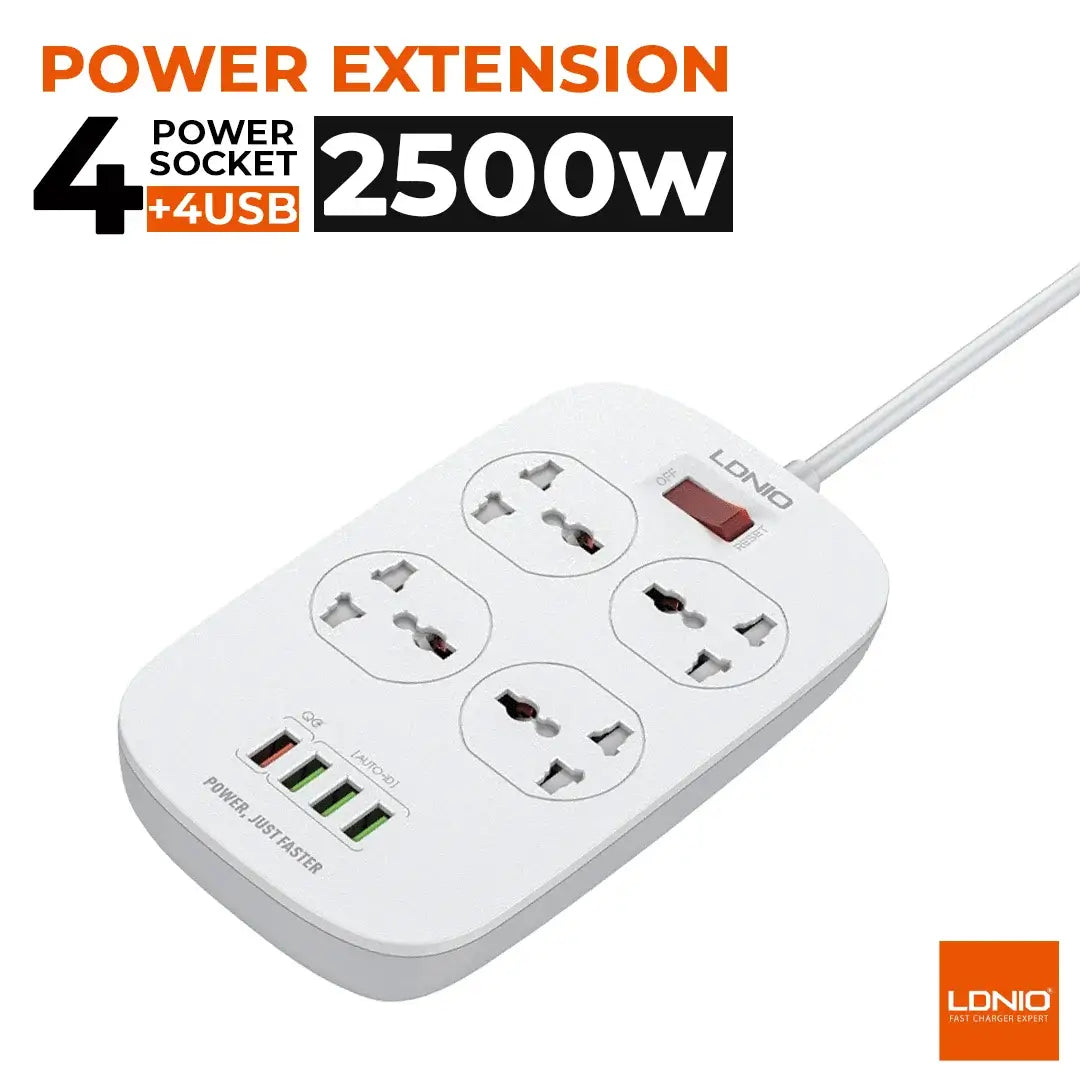 Ldnio SC4407 2500w Power Extension 4 Sockets 4 USB Ports in Pakistan ...